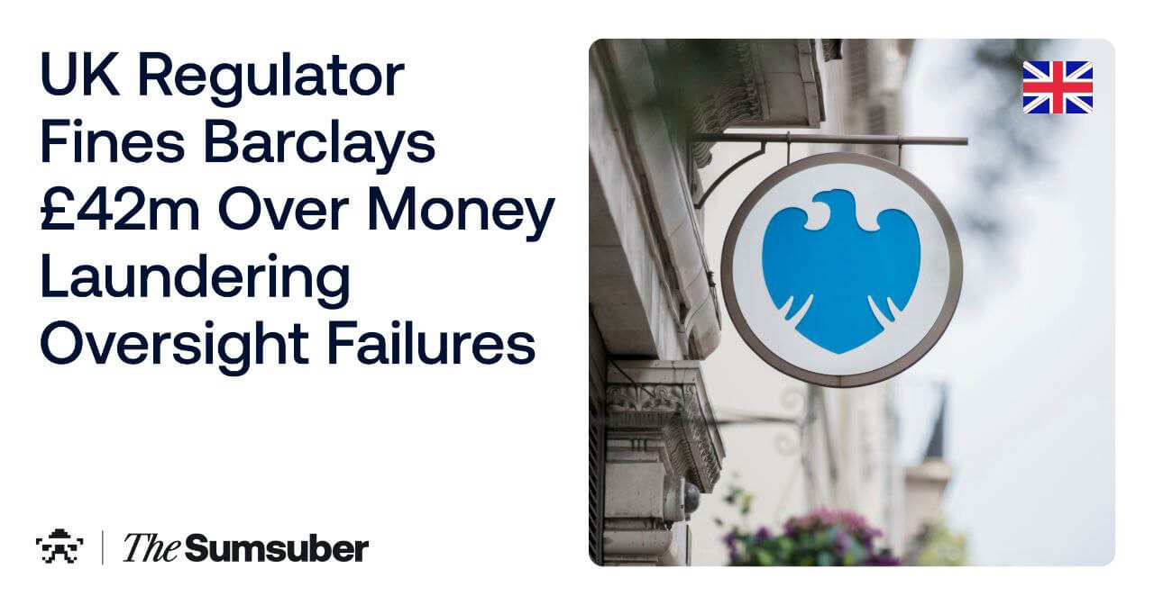 UK Regulator Fines Barclays £42m Over Money Laundering Oversight Failures